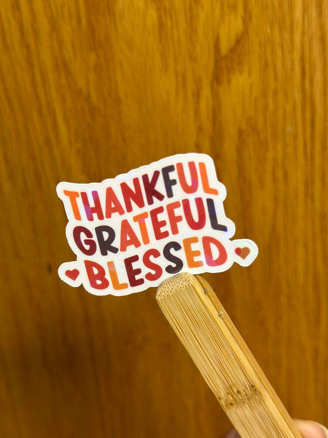 Thankful Grateful Blessed Vinyl Sticker, Thanksgiving Sticker, Fall ...