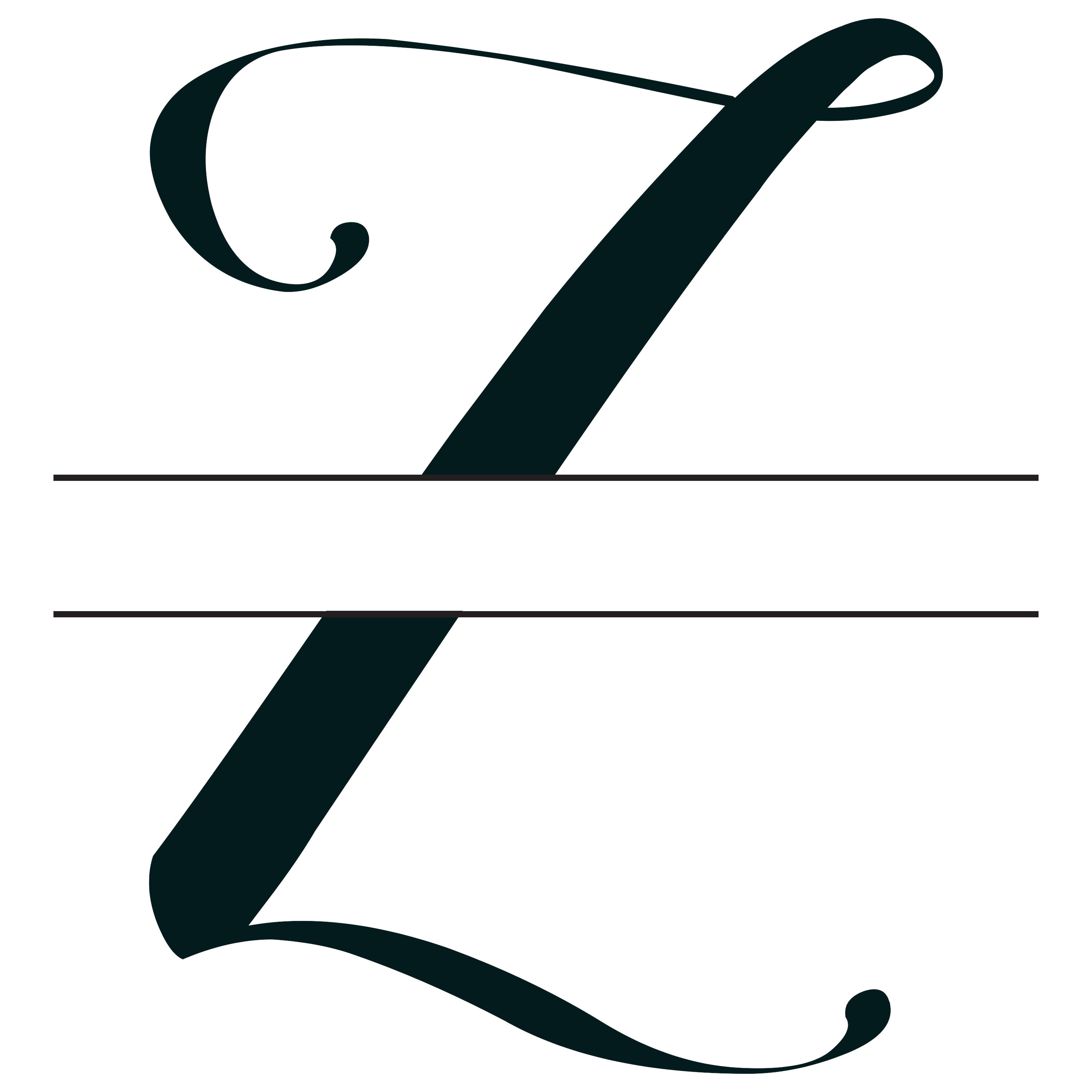 Letter Z Split Monogram | Digital File - Etsy