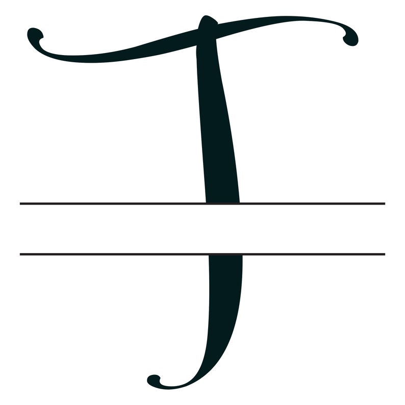 Letter T Split Monogram Digital File - Etsy