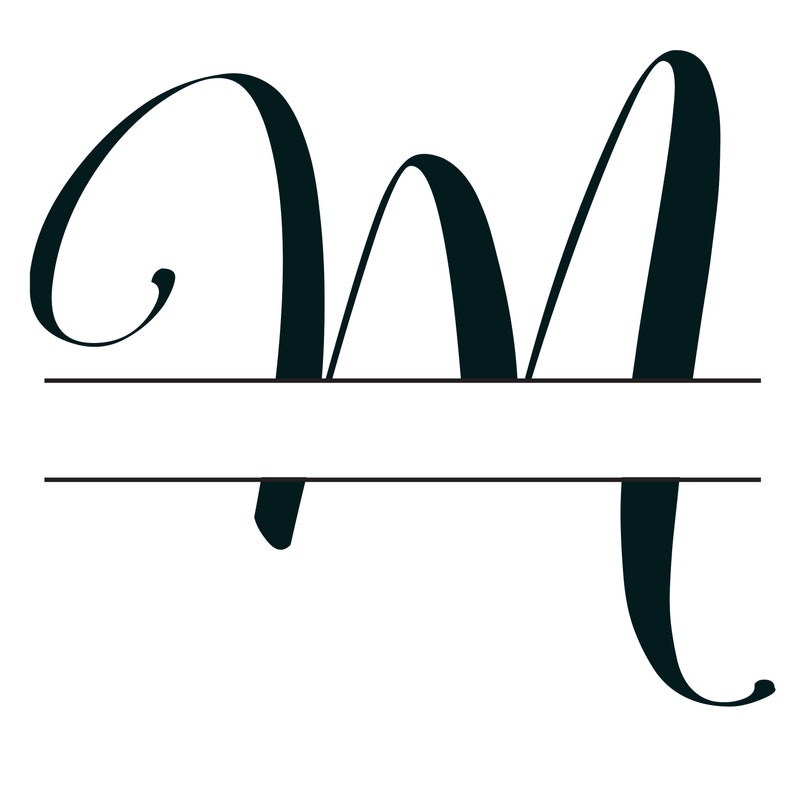 Letter M Split Monogram | Digital File - Etsy