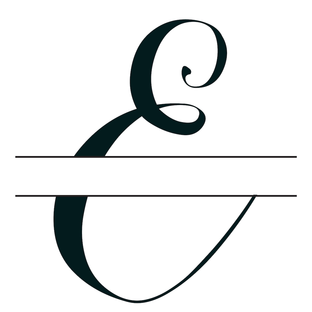 Letter E Split Monogram | Digital File - Etsy