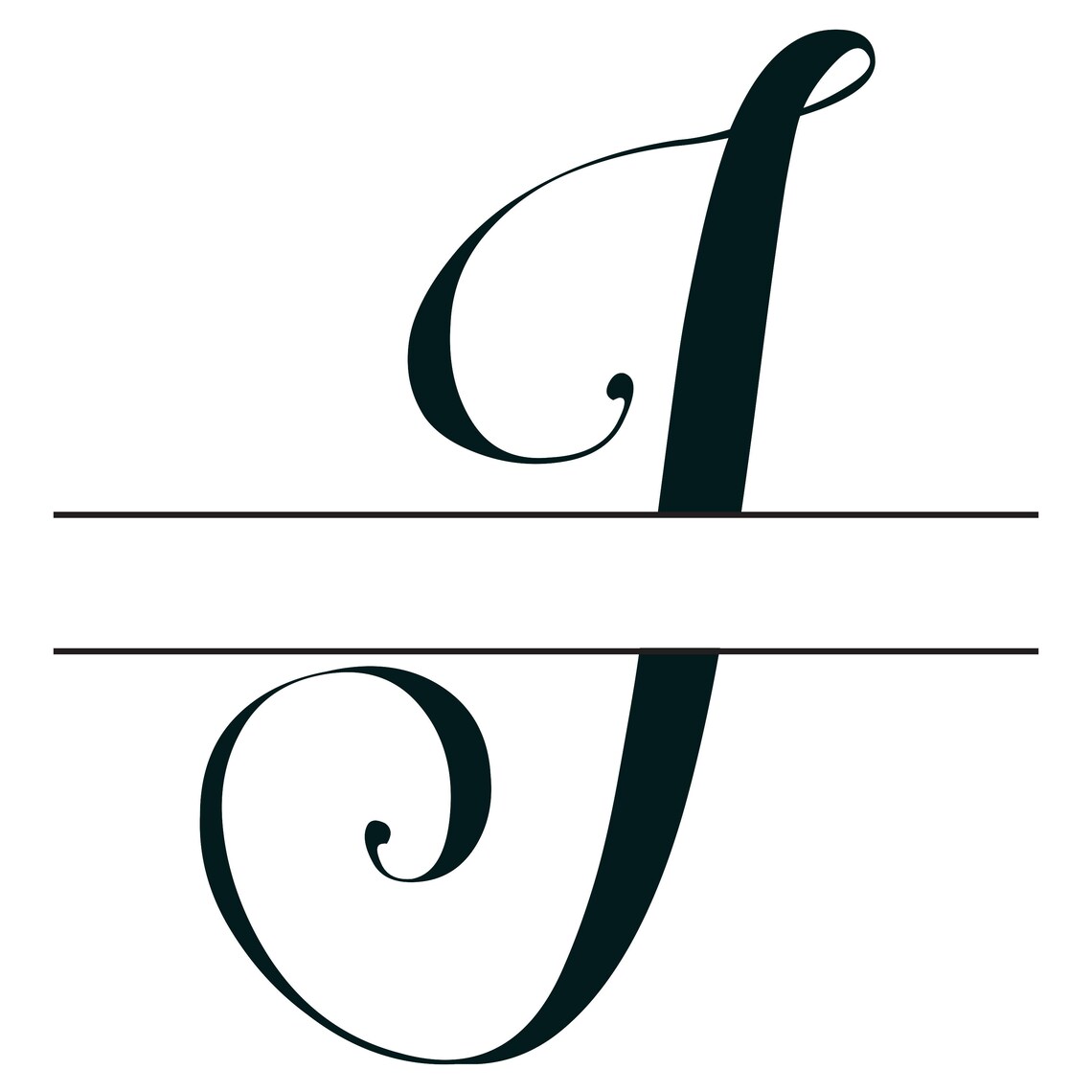 Letter J Split Monogram | Digital File - Etsy