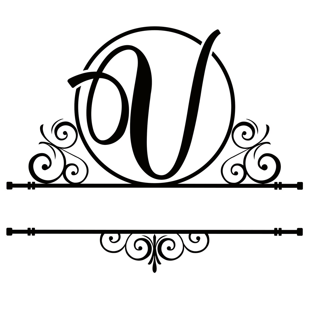Letter U Split Monogram | Digital File - Etsy