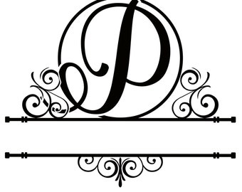 P Letter Split Monogram - Digital File With SVG and PNG File - Etsy