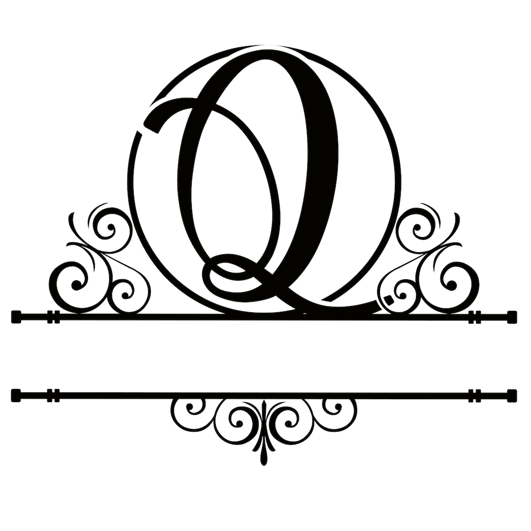 Letter Q Split Monogram | Digital File - Etsy