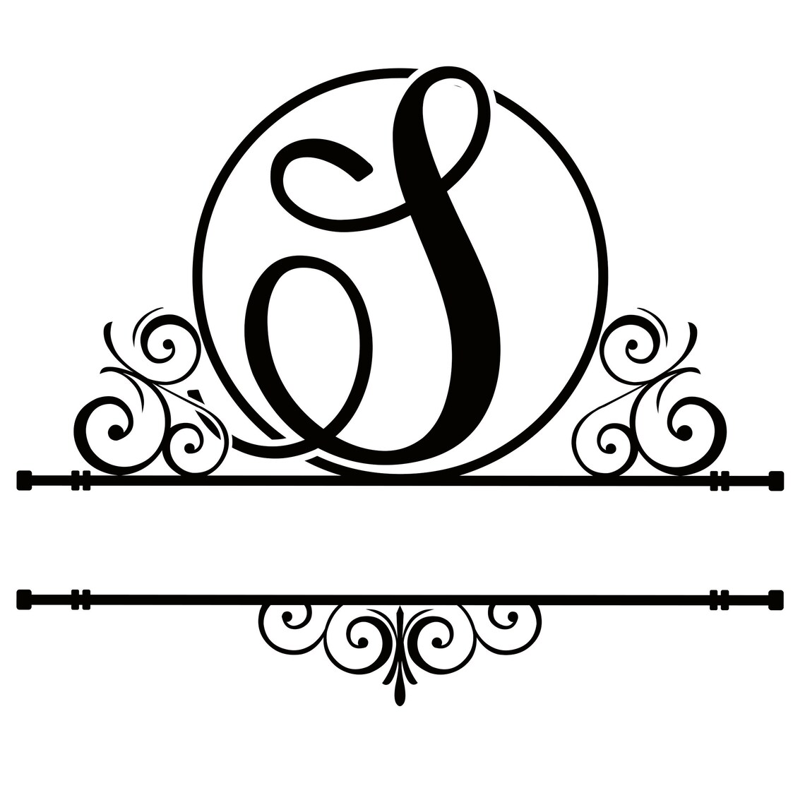 Letter S Split Monogram Digital File - Etsy