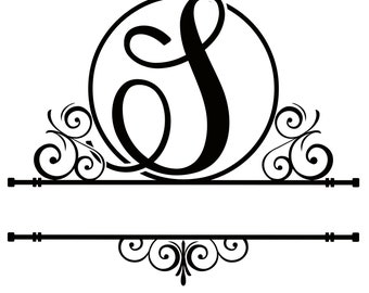 Letter S Split Monogram SVG Digital Download - Etsy