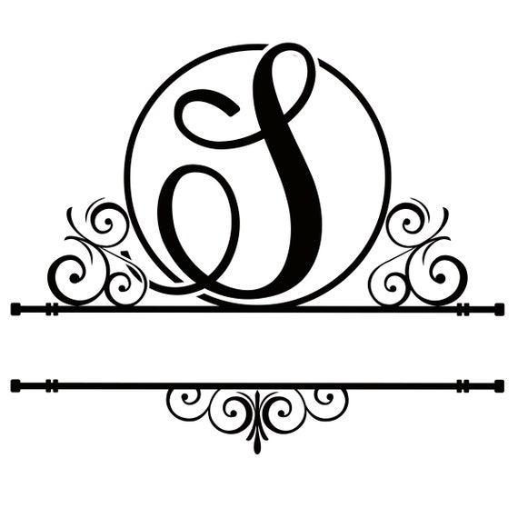 Letter S Split Monogram Digital File | Etsy