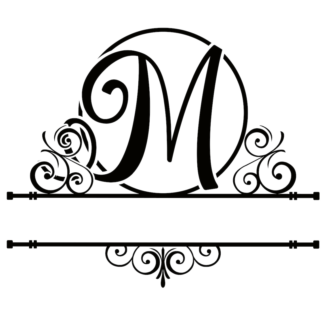 Letter M Split Monogram Letter M Floral Alphabet Svg - vrogue.co