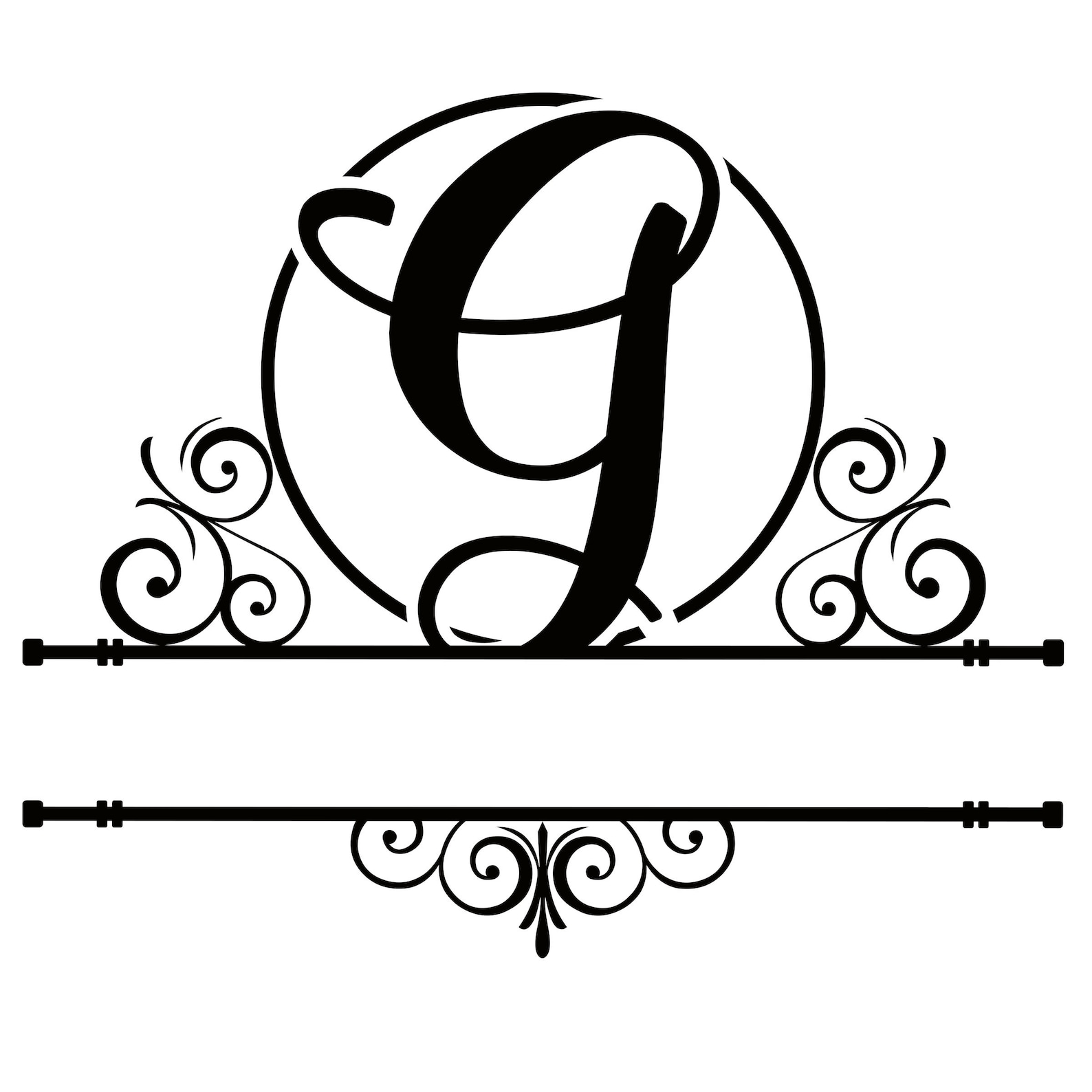 Letter G Split Monogram | Digital File - Etsy