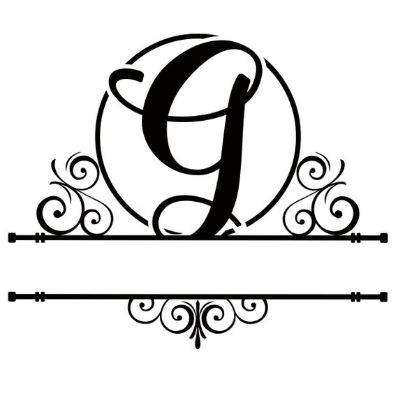 Letter G Split Monogram Digital File | Etsy