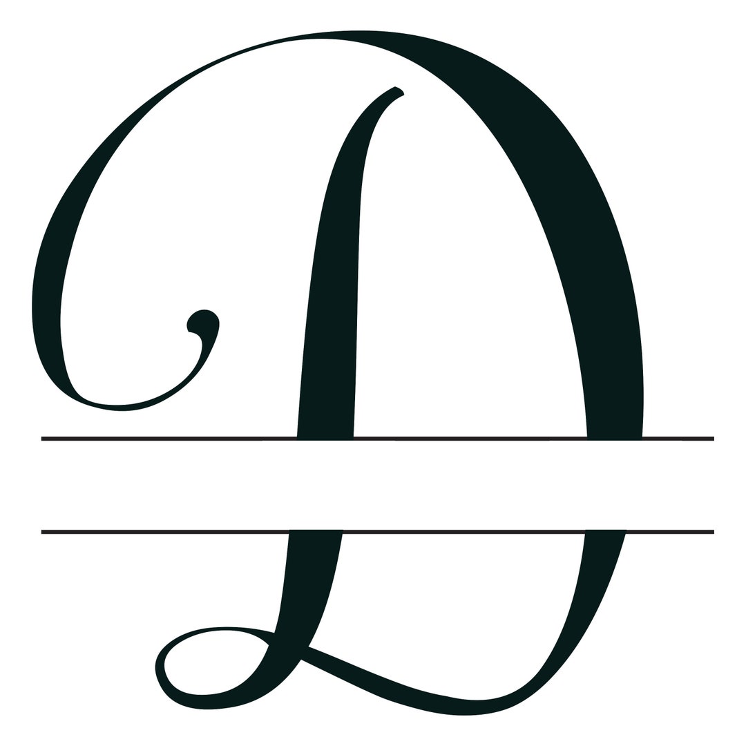 Letter D Split Monogram | Digital File - Etsy