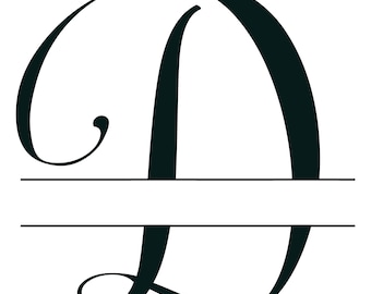 D Letter Split Monogram - Digital File With SVG and PNG File - Etsy
