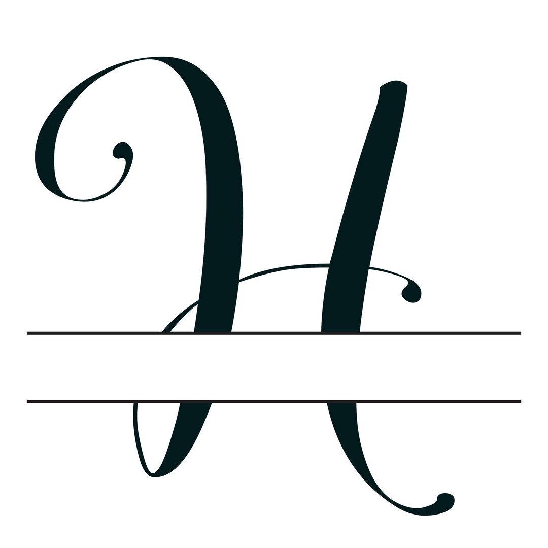 Letter H Split Monogram | Digital File - Etsy