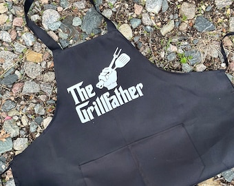 THE GRILLFATHER Apron Funny Grilling Father's Day Gift Dad Chef Grill ...