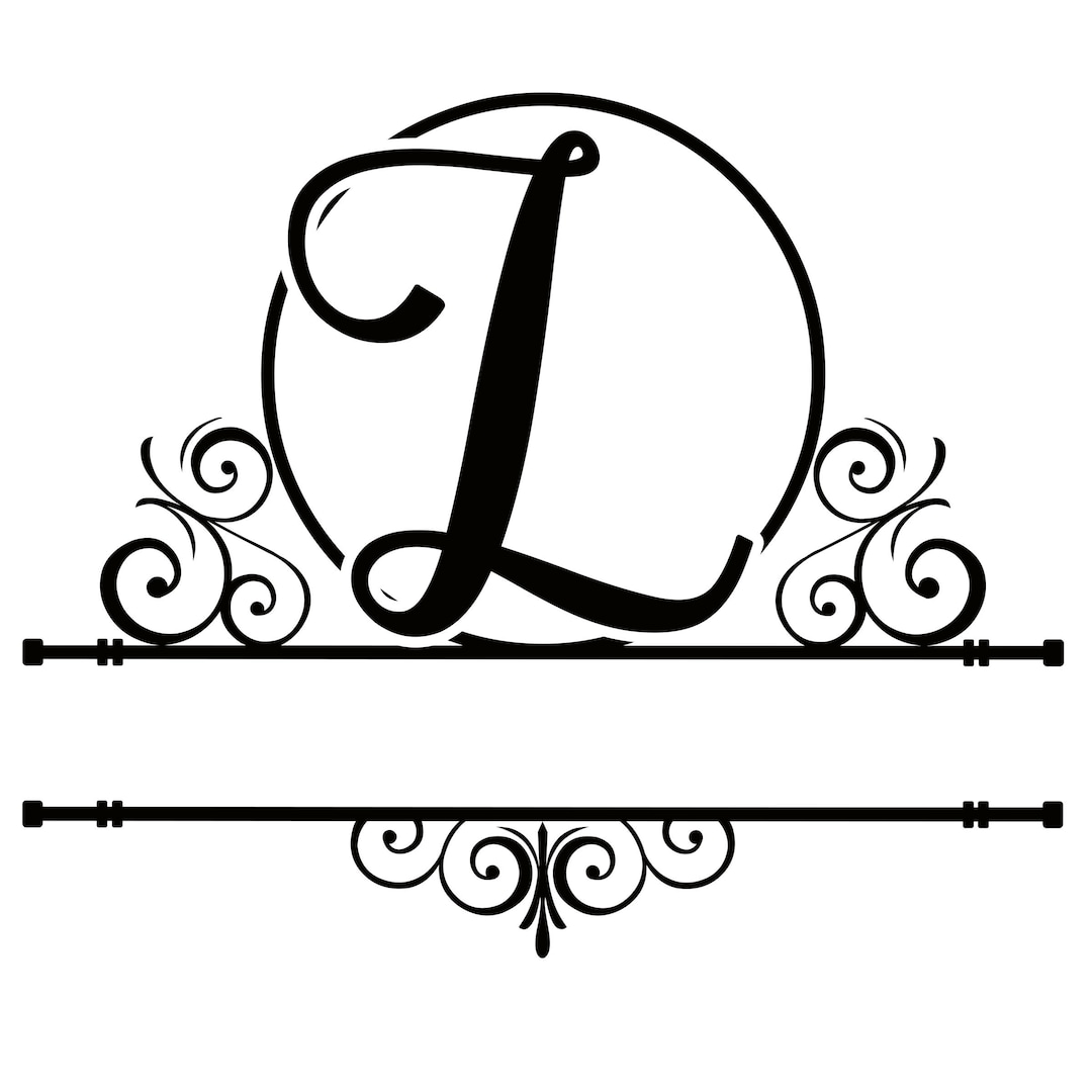 Letter L Split Monogram | Digital File - Etsy