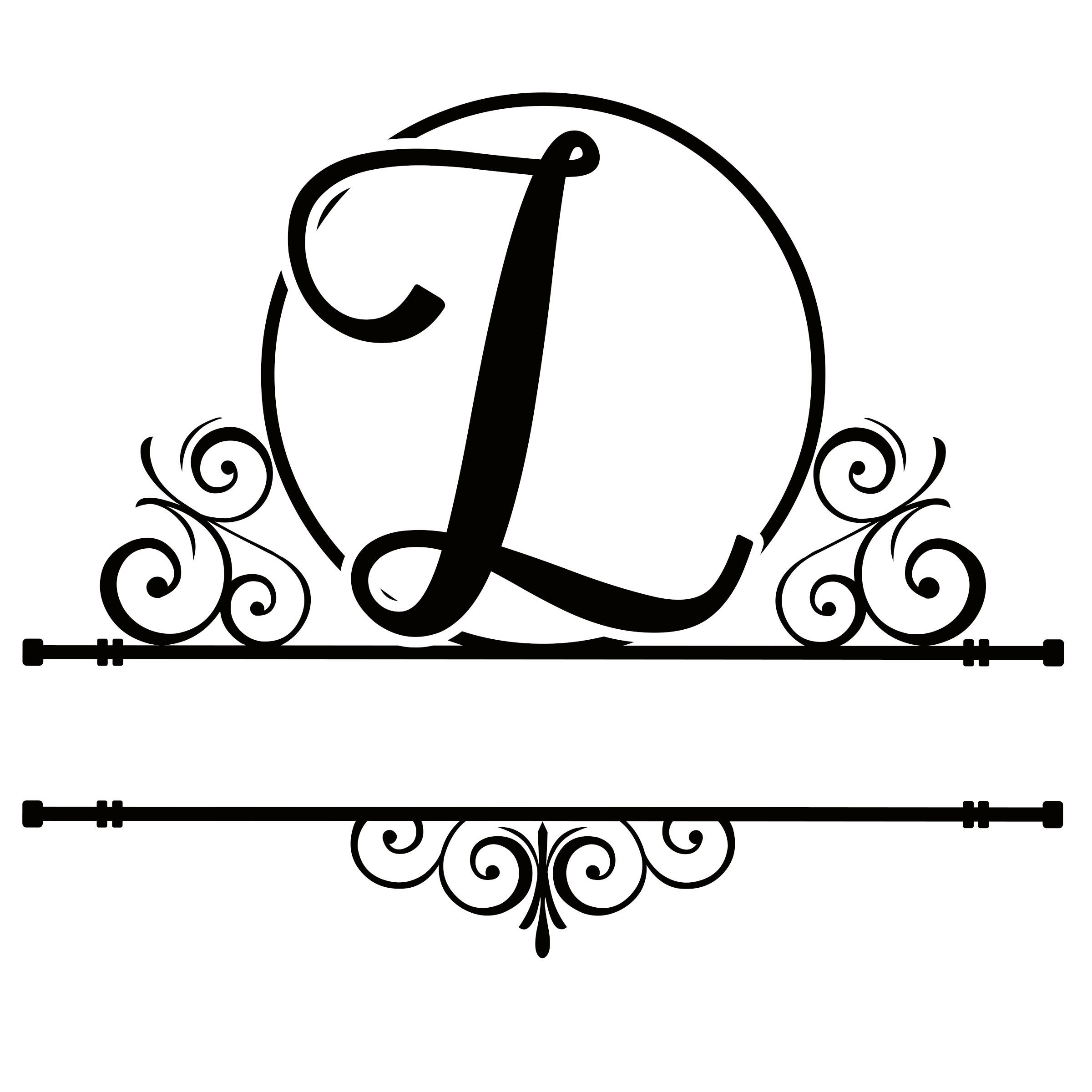 Letter L Split Monogram Digital File - Etsy