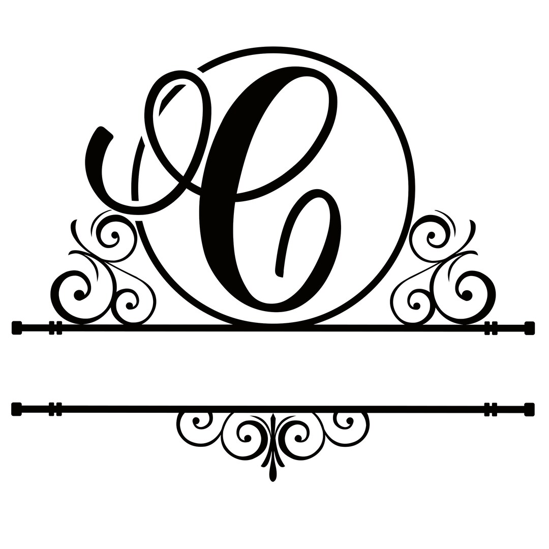 Letter C Split Monogram | Digital File - Etsy
