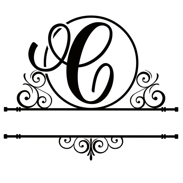 Split Letter C Svg - Etsy