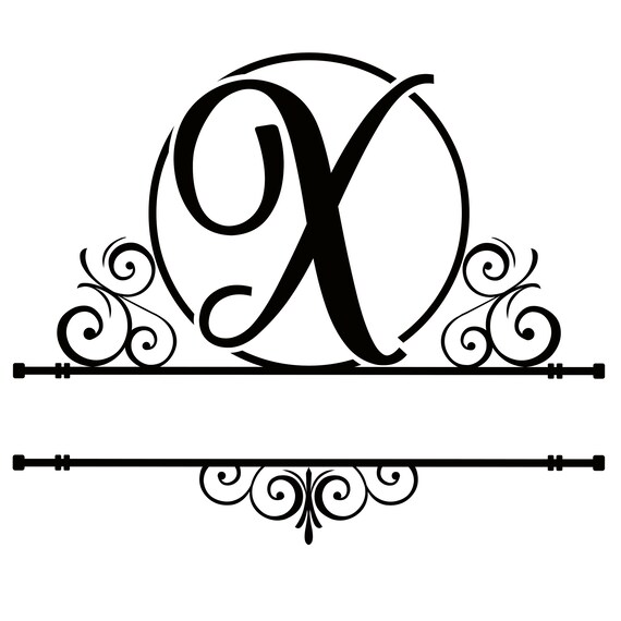 Letter X Split Monogram Digital File - Etsy