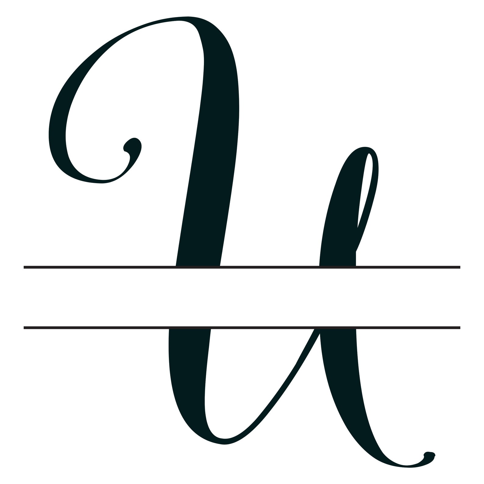 Letter U Split Monogram | Digital File - Etsy