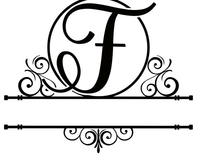 Letter F Split Monogram Digital File | Etsy