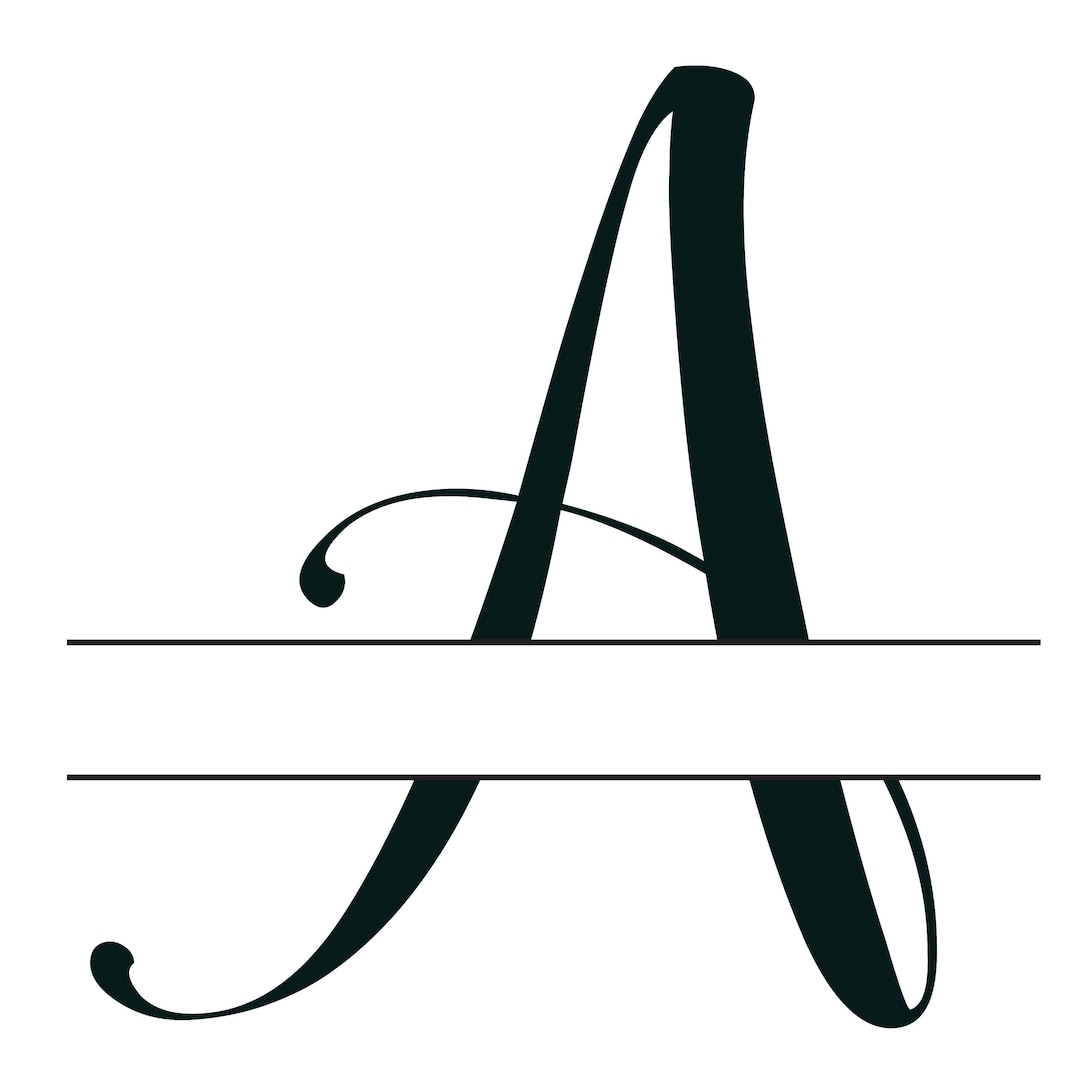 Letter A Split Monogram | Digital File - Etsy