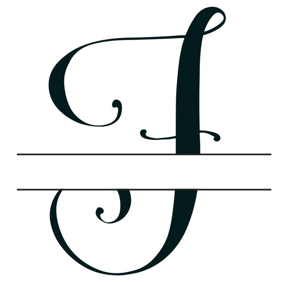 Letter F Split Monogram Digital File | Etsy