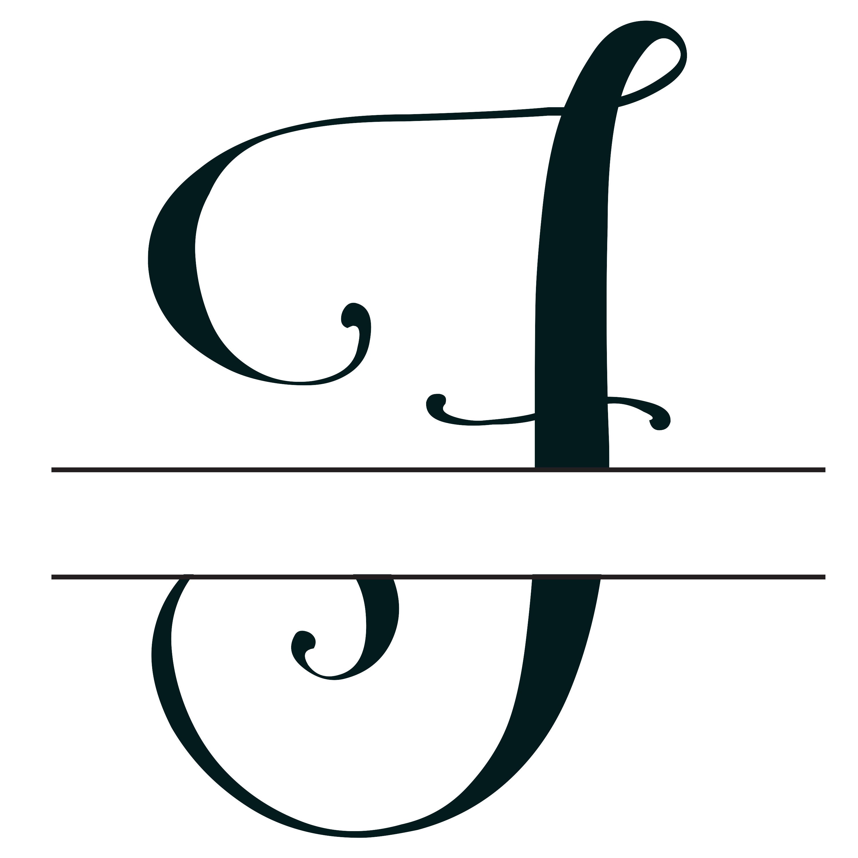 Letter F Split Monogram | Digital File - Etsy