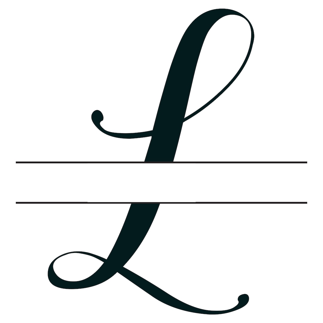 Letter L Split Monogram | Digital File - Etsy
