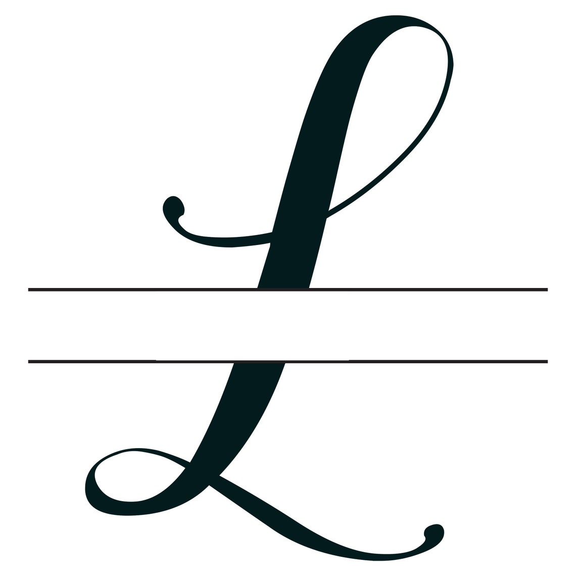 Letter L Split Monogram | Digital File - Etsy