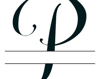 P Letter Split Monogram - Digital File With SVG and PNG File - Etsy