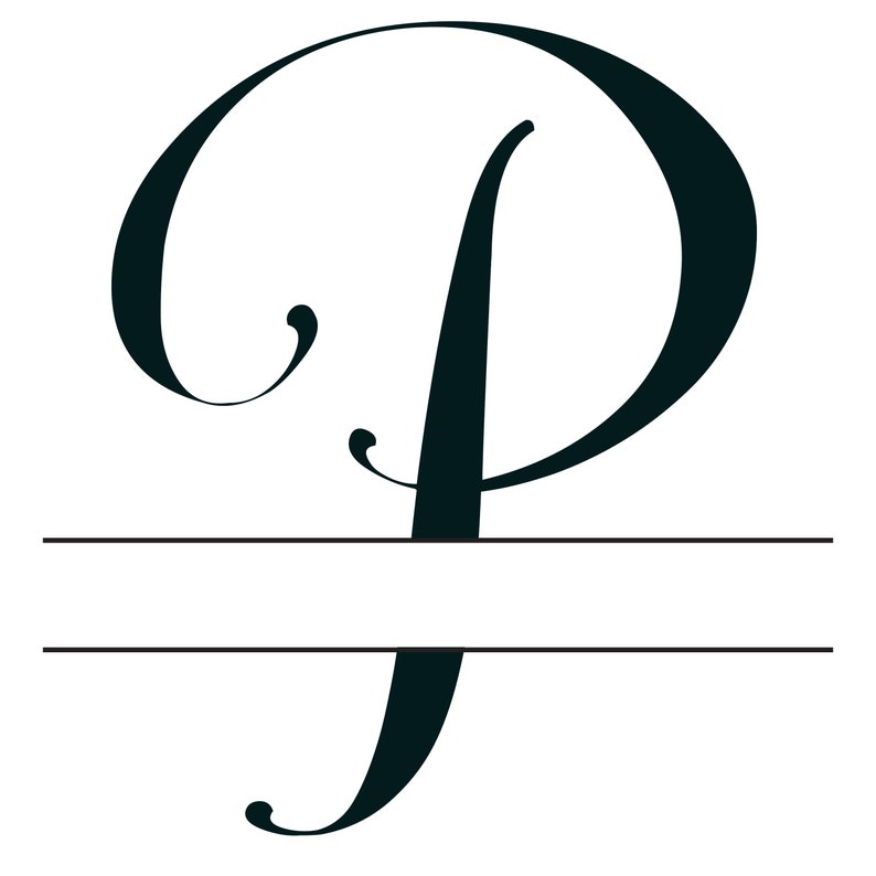 Letter P Split Monogram | Digital File - Etsy