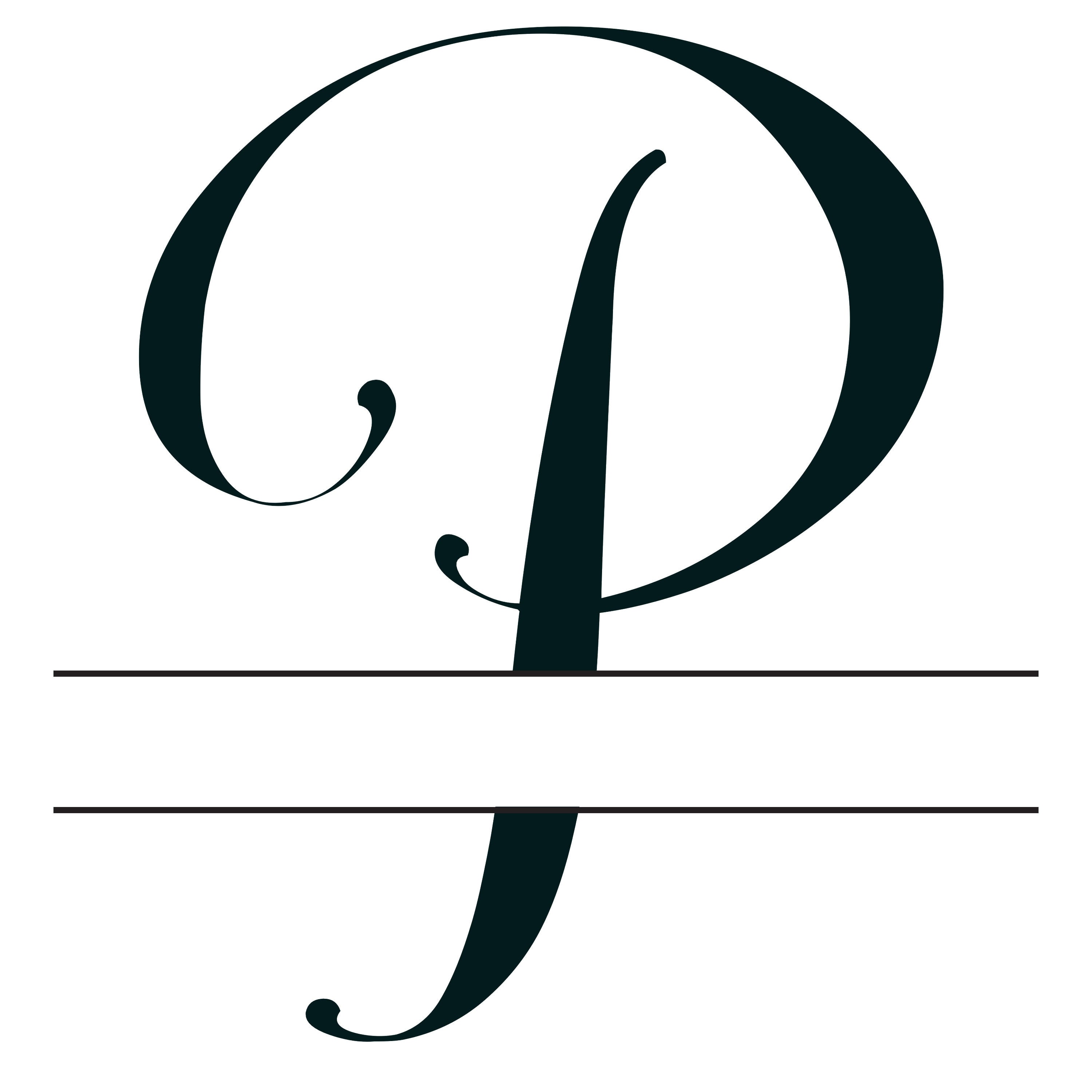 Letter P Split Monogram | Digital File - Etsy