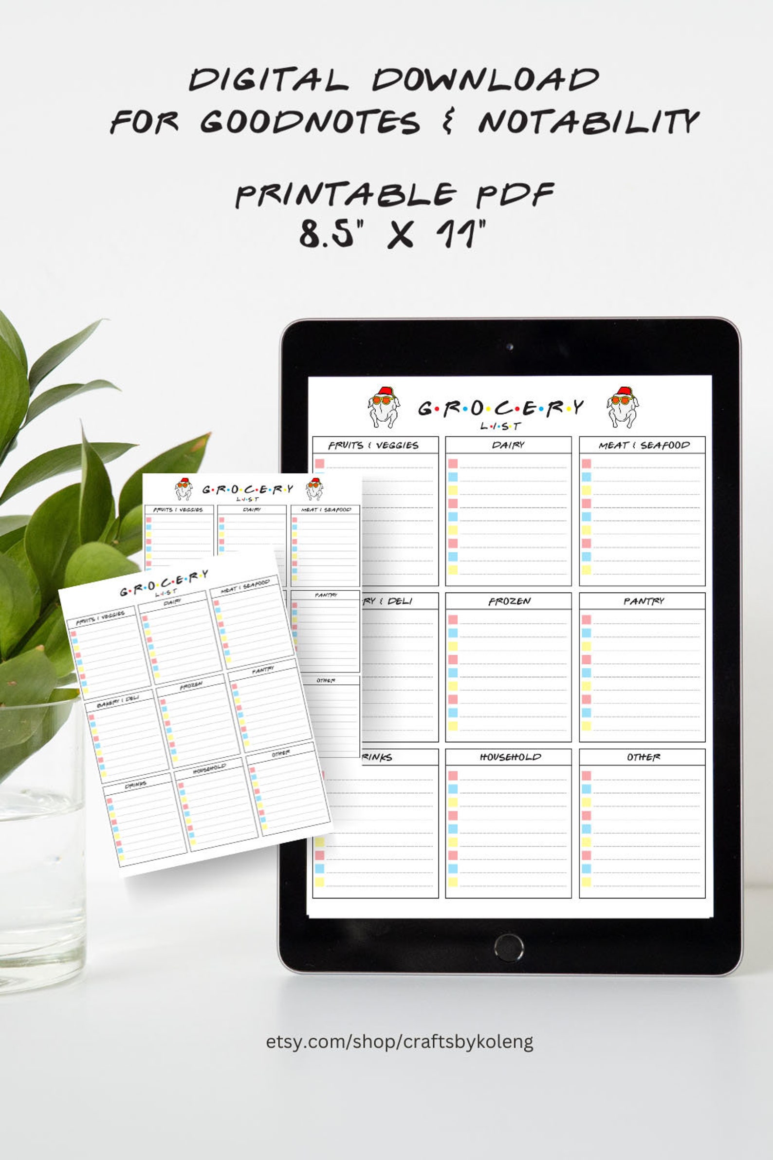 FRIENDS Themed Digital & Printable PDF Grocery List - Etsy