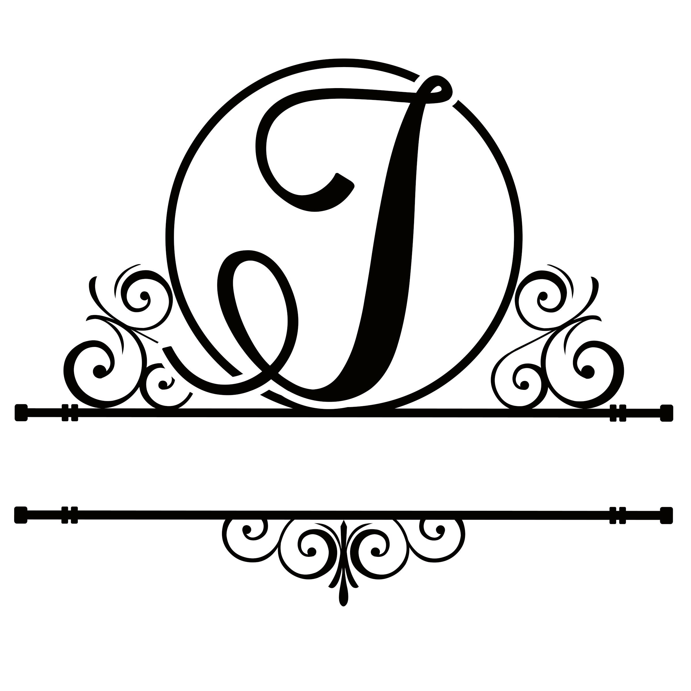 Letter J Split Monogram | Digital File - Etsy