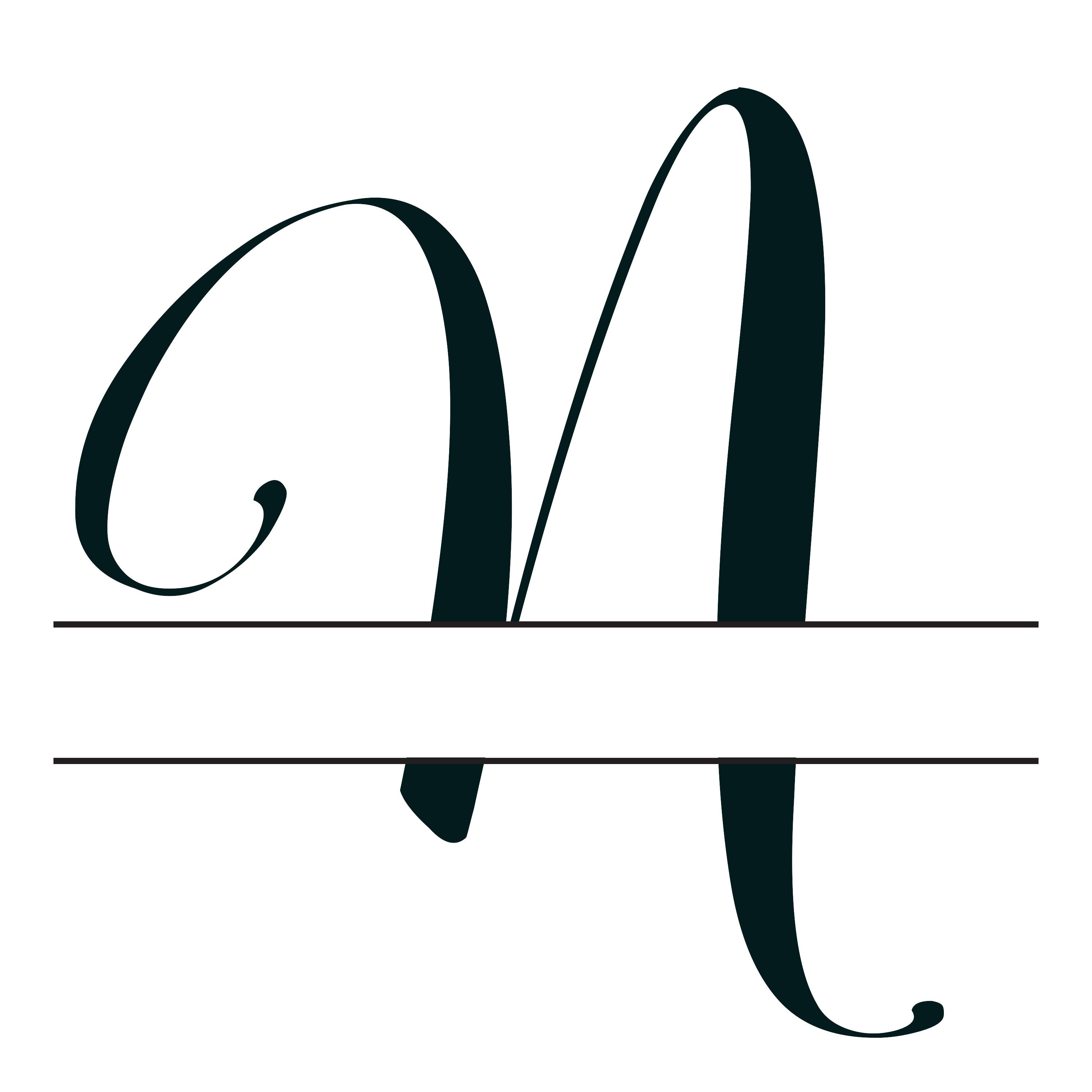 Letter N Split Monogram | Digital File - Etsy