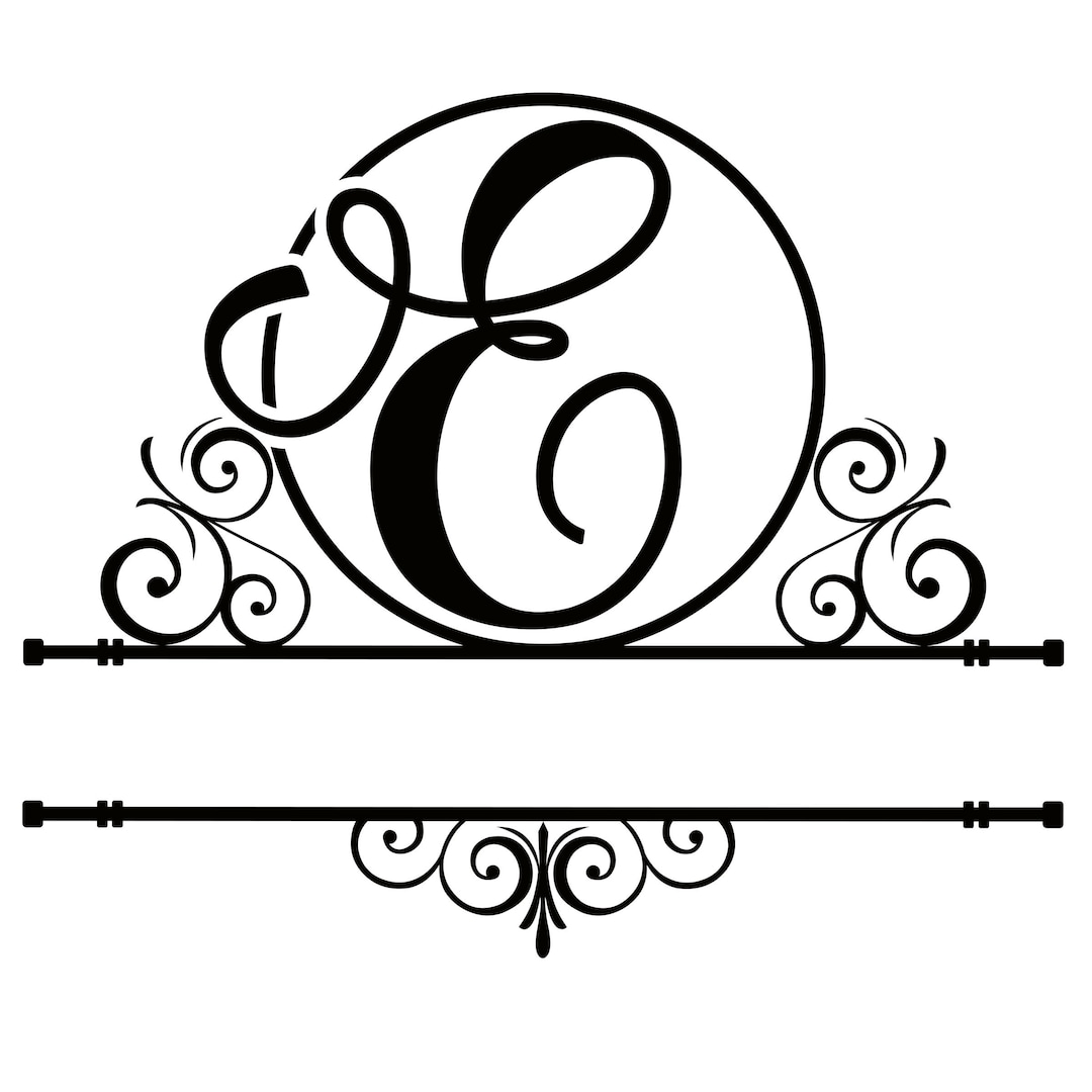 Letter E Split Monogram | Digital File - Etsy