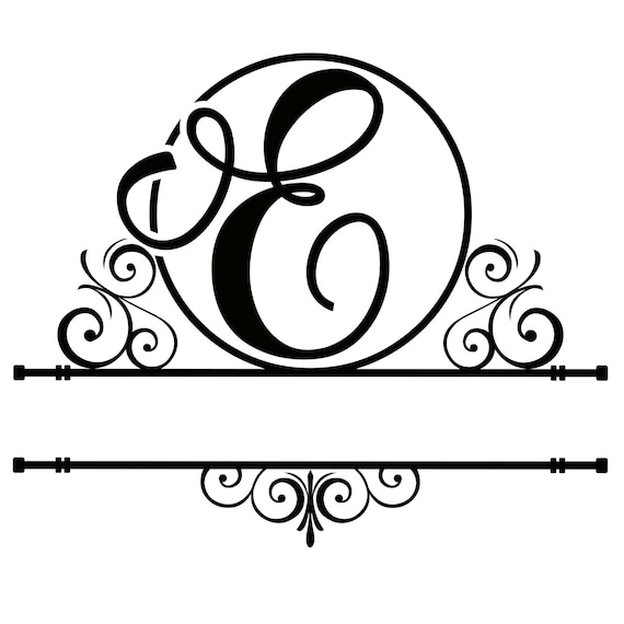Letter E Split Monogram Digital File - Etsy Canada