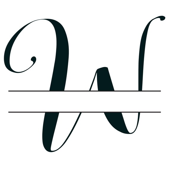 Letter W Split Monogram Digital File - Etsy