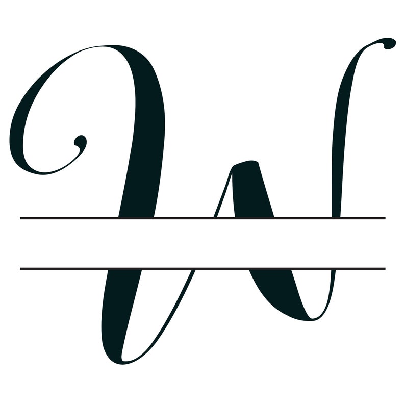 Letter W Split Monogram Digital File - Etsy