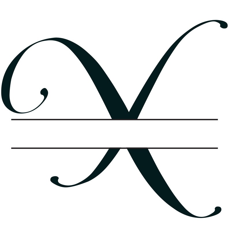 Letter X Split Monogram | Digital File - Etsy