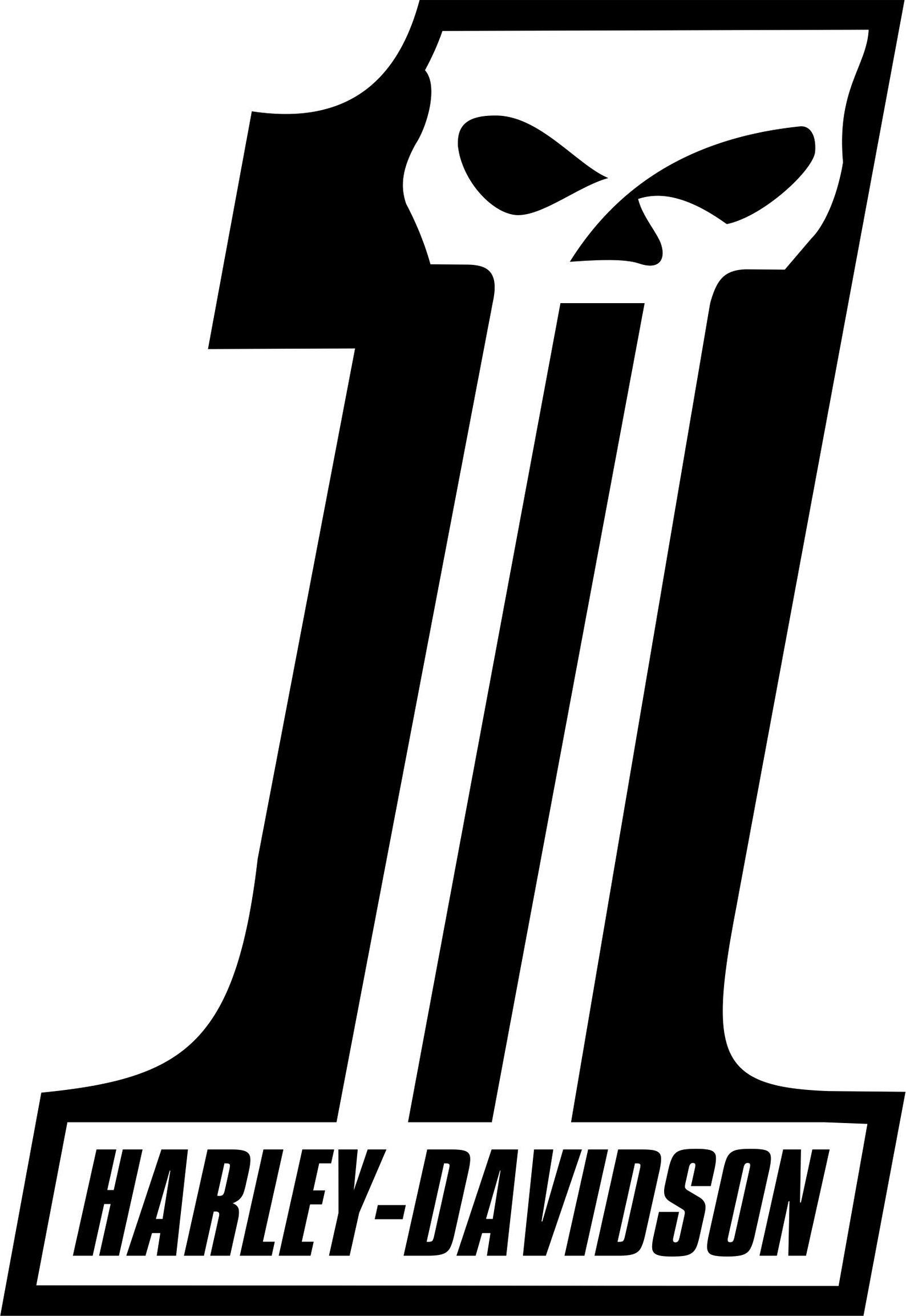 Harley Davidson 1 Skull Logo SVG | Etsy
