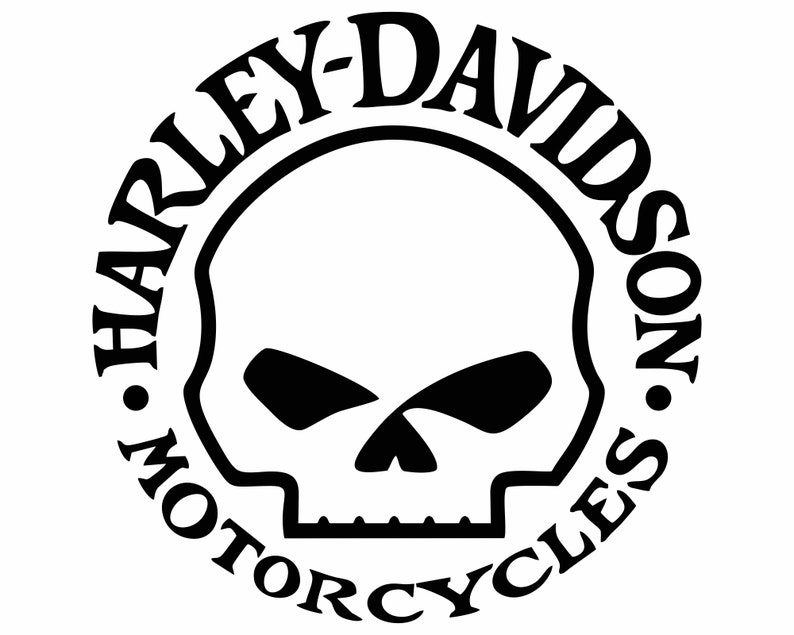 Harley Davidson Round Skull Logo SVG | Etsy