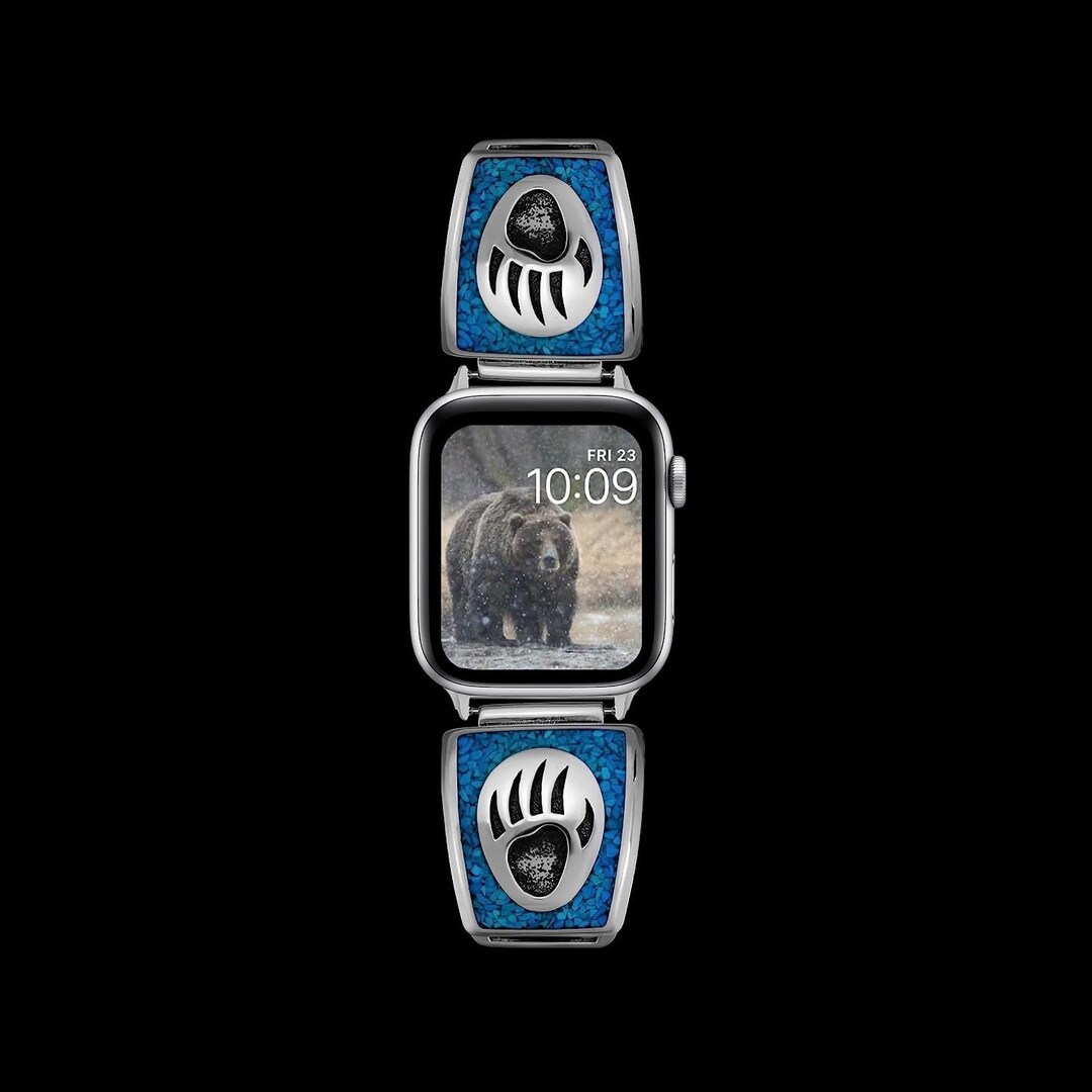Lone Wolf Watch Band Apple Watch Bands Navajo Handmade Sterling Silver ...
