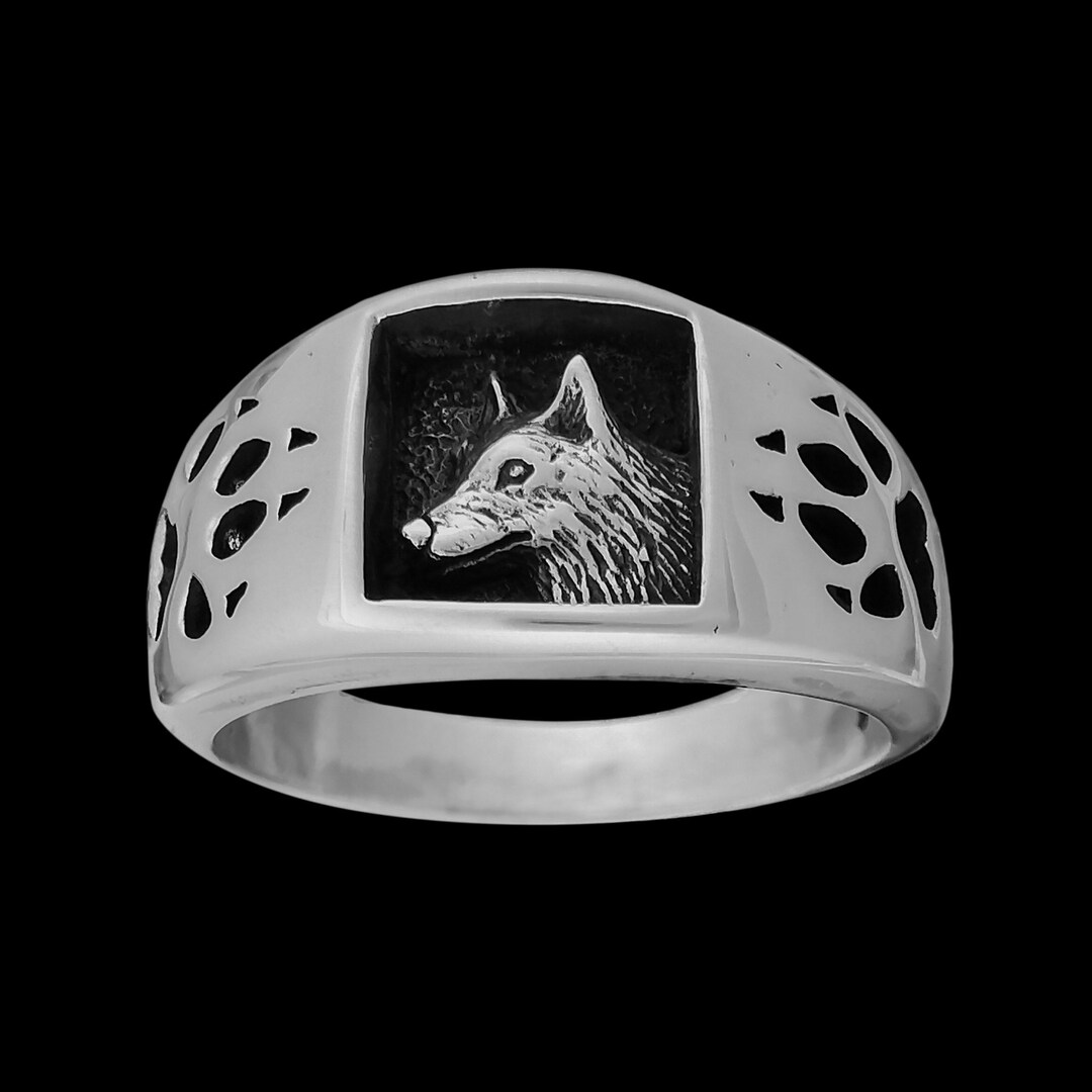 Native American Wolf Ring • Wolf Claw Design • 925 Sterling Silver ...