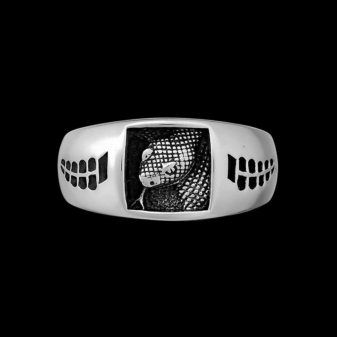 Rattlesnake 925 Sterling Silver Ring, Turquoise Inlay, Size 12 ...