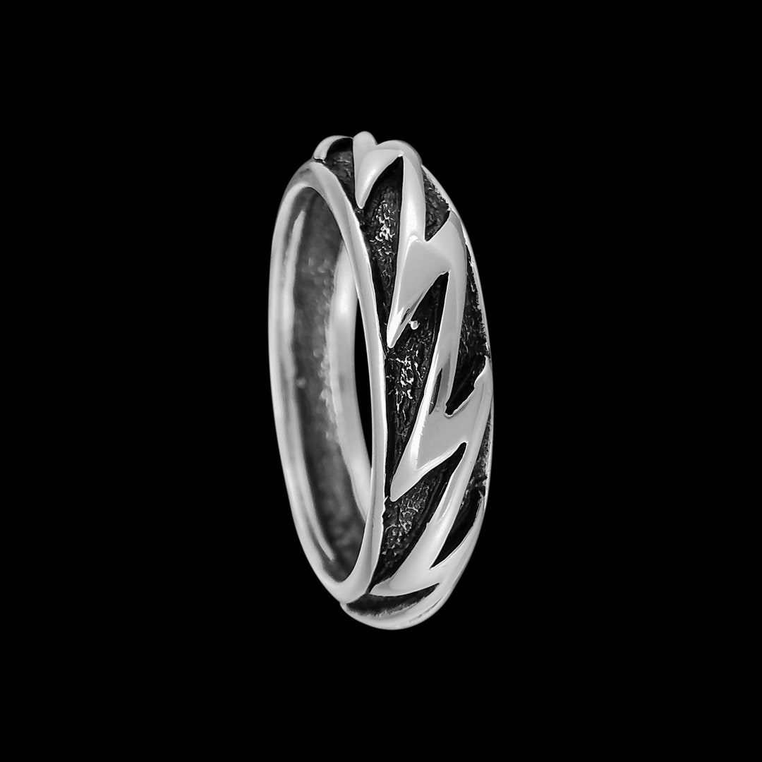 Size 5 Thunder Ring • Lightning Bolt Symbol • Navajo Handmade Jewelry ...