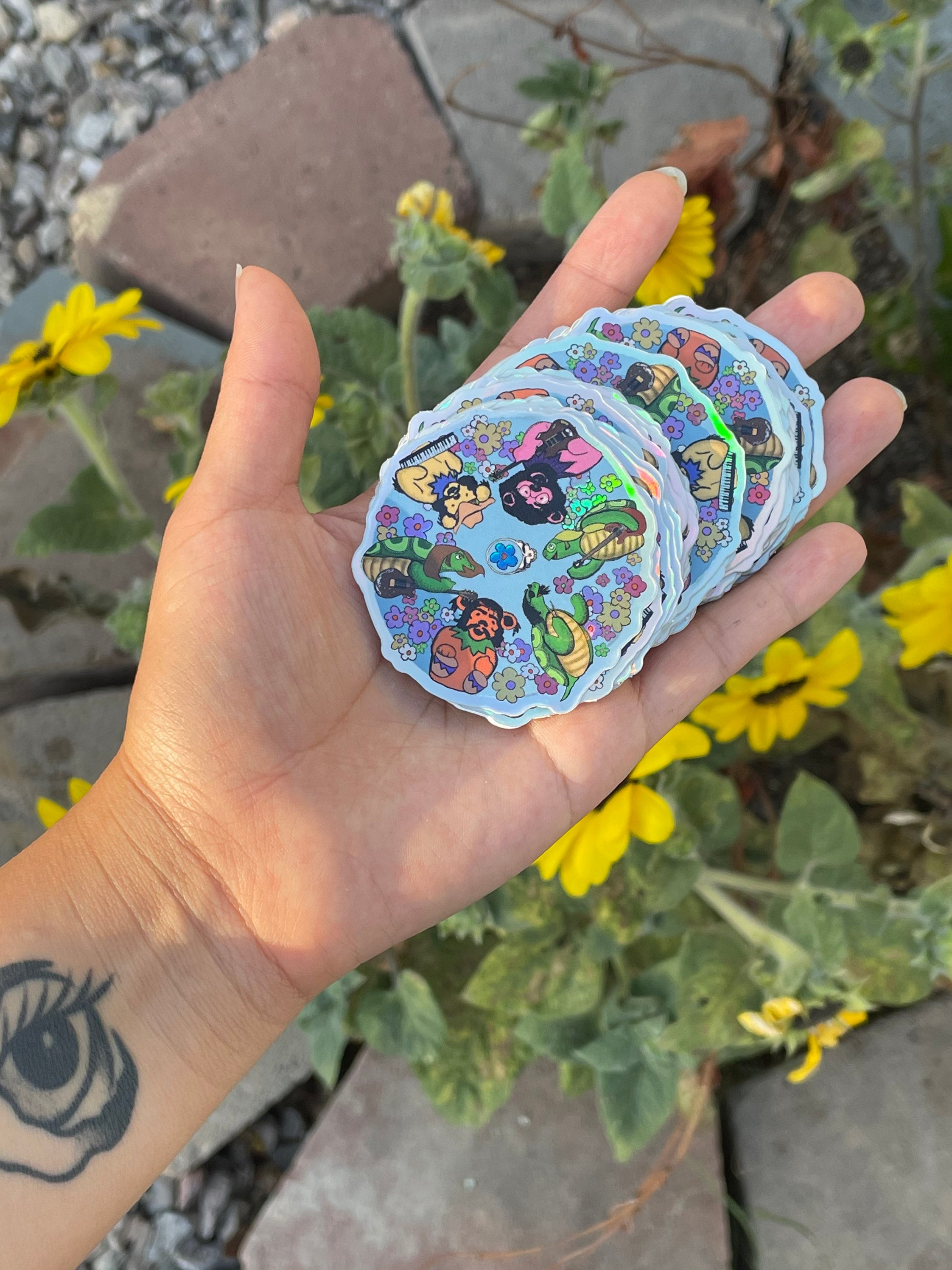 Grateful Dead Holographic Stickers Dead Heads Jerry Garcia Bob Weir ...