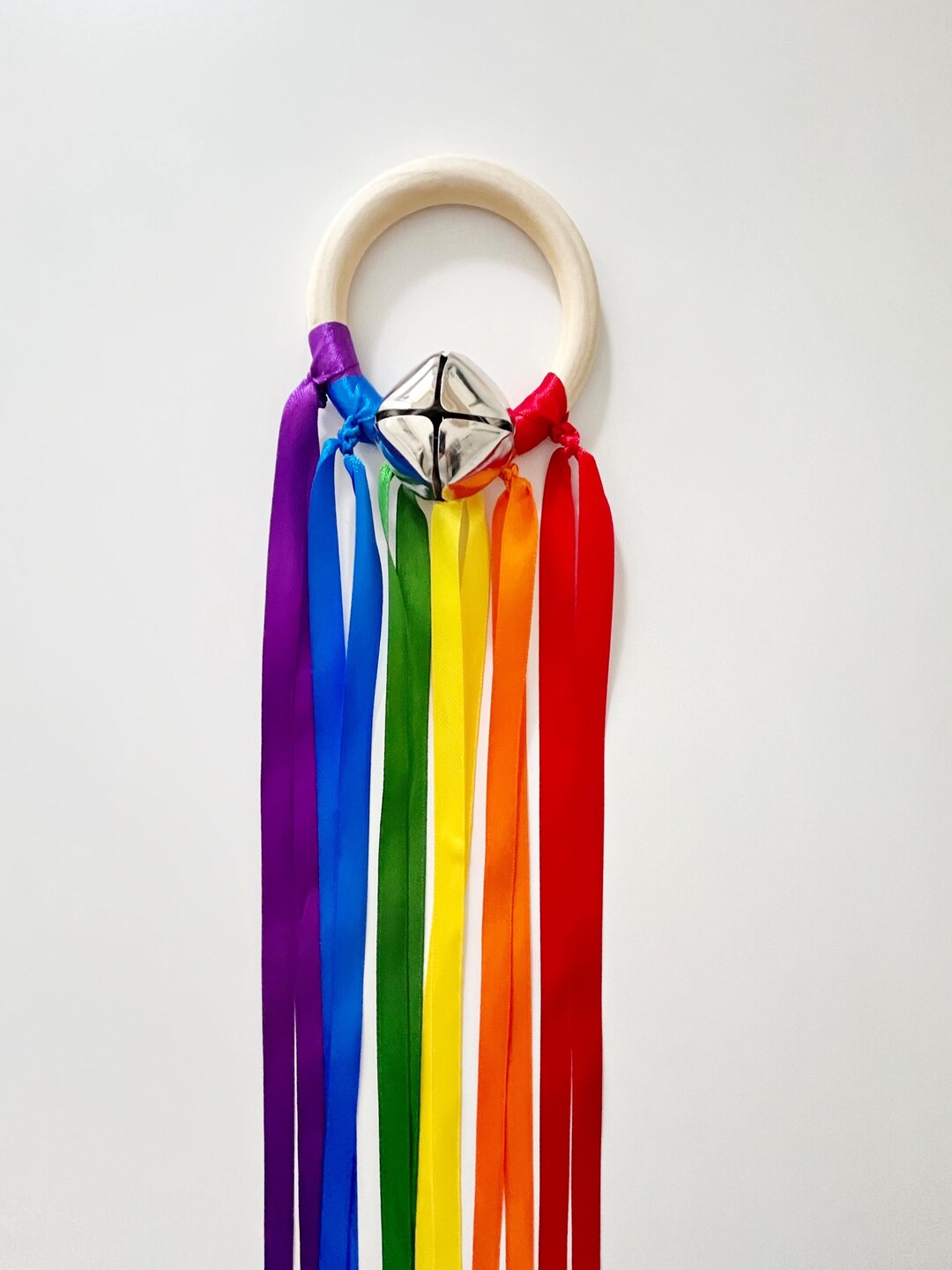 Rainbow Sensory Ribbon Ring WITH BELL | Dancing Ribbon Ring ...